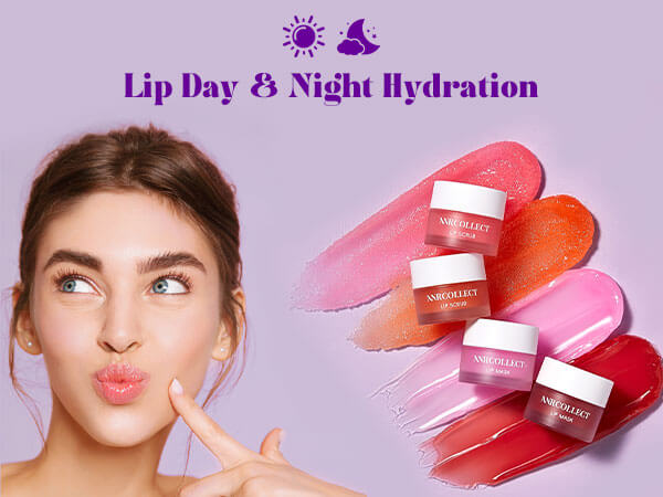 Lip Care Kit with 2 Lip Scrubs & 2 Overnight Masks for Exfoliates & Mo